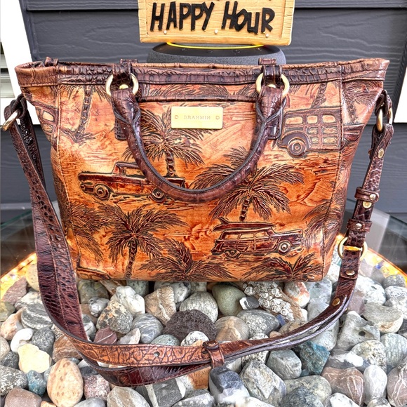 Brahmin | Bags | Brahmin Leather Tropical Print Tote Bag | Poshmark
